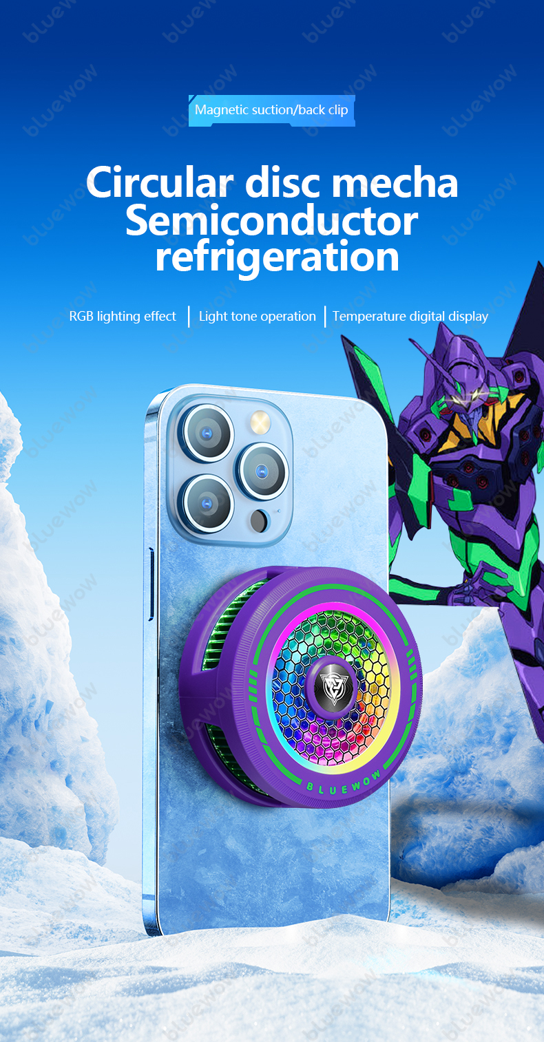 【2025 New Icing】BlueWow 15W X109 Phone Radiator for Mobile Phone Phablet Fan Semiconductor ...