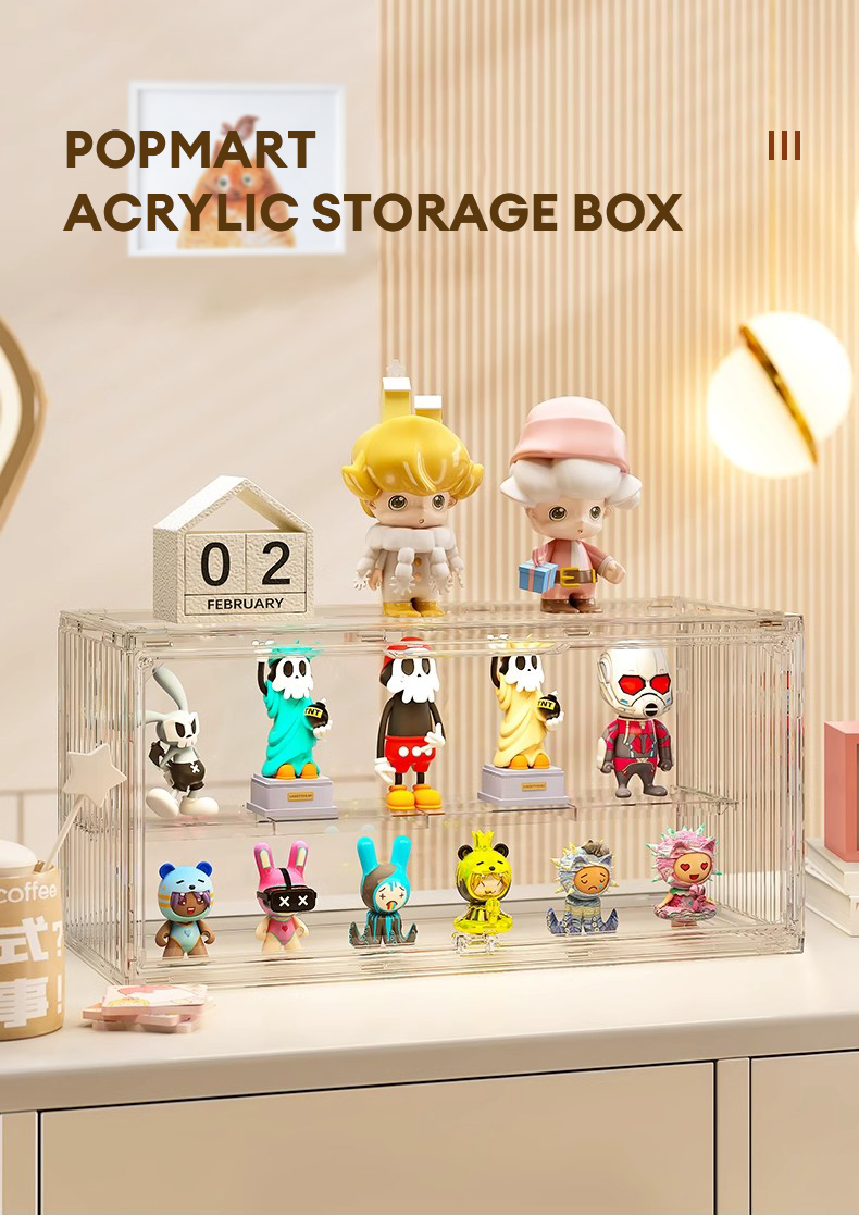 LUXU Popmart Acrylic Display Case Stackable Magnetic Dustproof ...