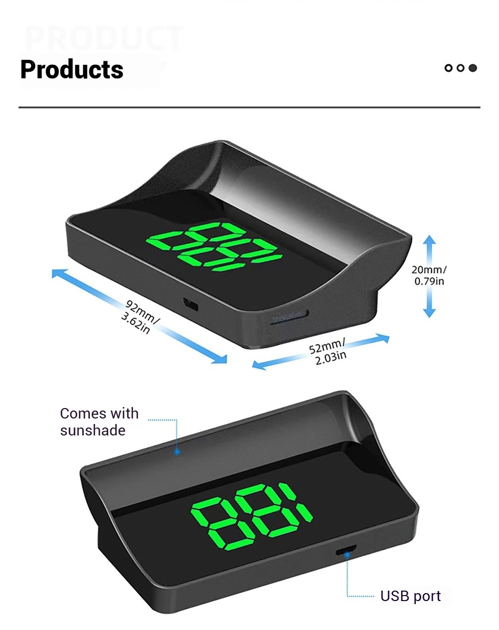 INSMART HUD Car Smart Head-up Display 360° Holographic Images Speed ...