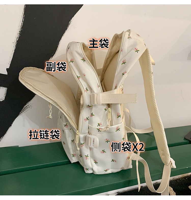 Small Fresh Floral Backpack Preppy Style Schoolbag College Student ...