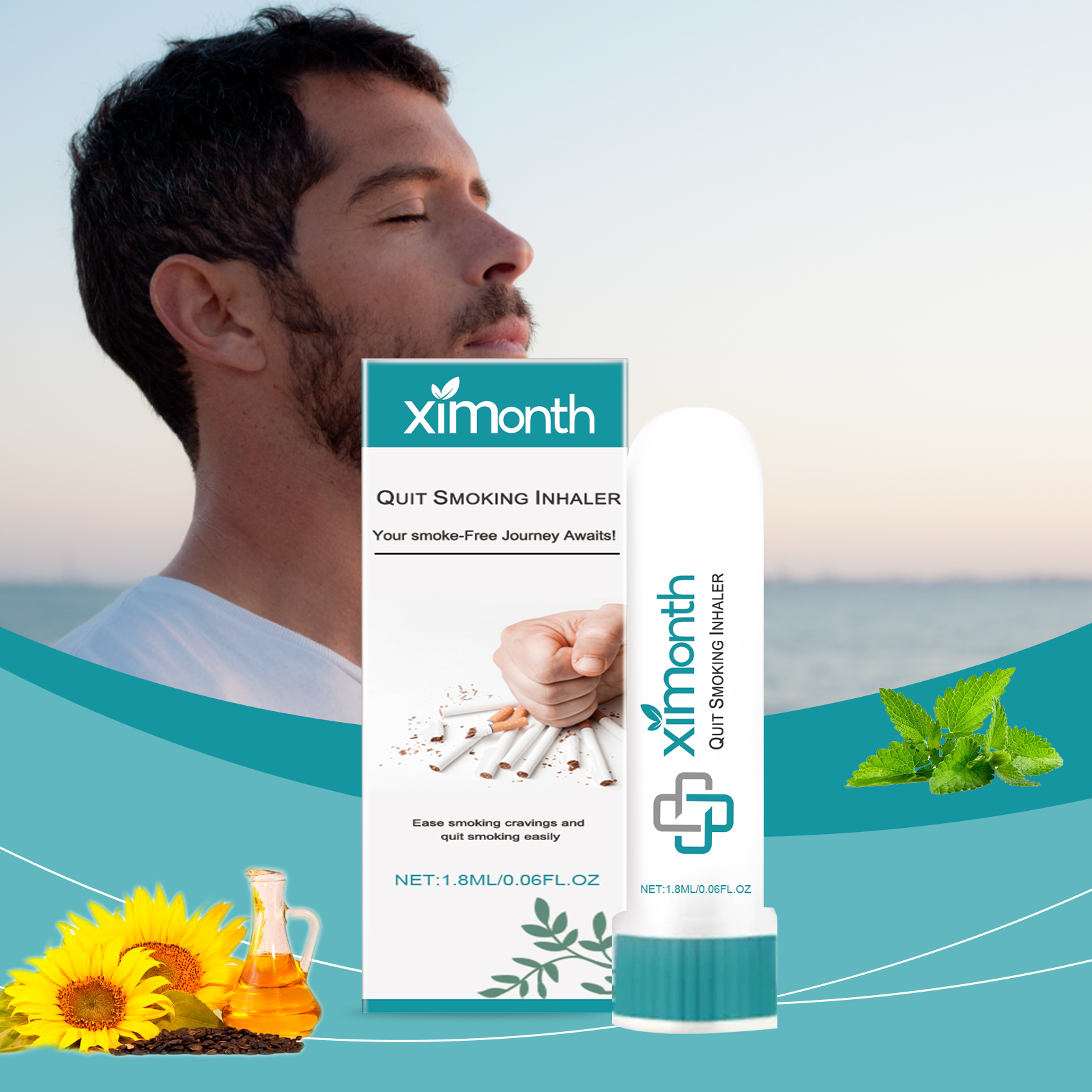 Ximonth Quit Smoking Inhaler Soothe Breathing Fresh Breath Relieve The ...