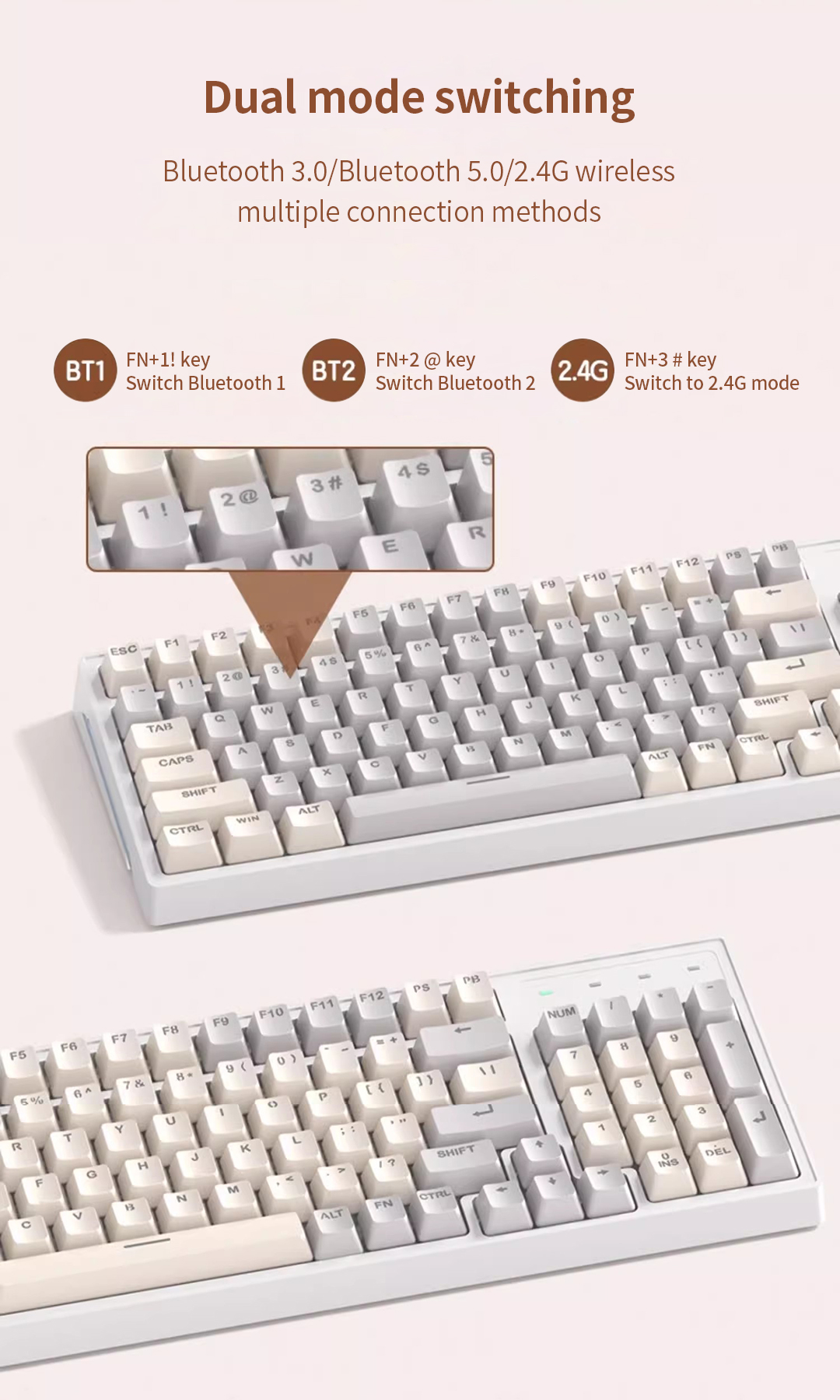 Acer Wireless Keyboard And Mouse Set Bluetooth 2 4g Wireless Connection Light Effect Type C