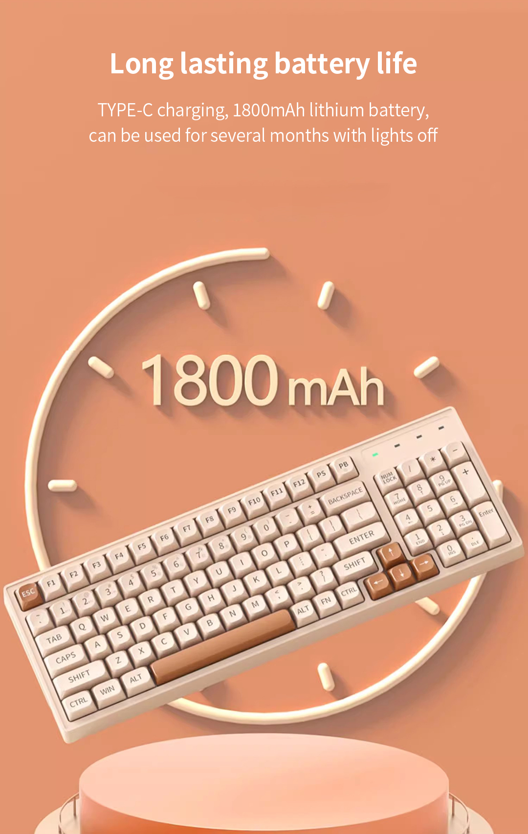 Acer Wireless Keyboard And Mouse Set Bluetooth 2 4g Wireless Connection Light Effect Type C