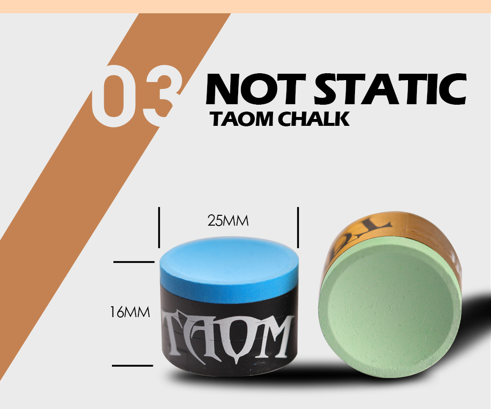Original TAOM Chalk Round Blue Green Pink Colors Billiard Chalk Snooker ...