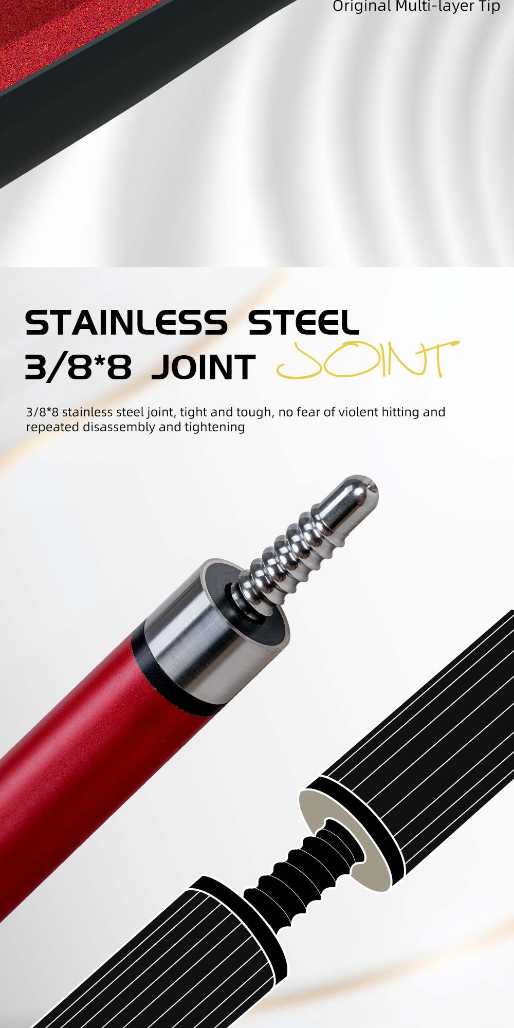 ZOKUE Elite Series Carbon Fiber Pool Cue Low Deflection Full Carbon ...