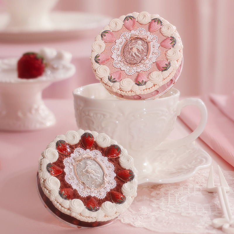 Flower Knows Strawberry Cupid Collection Pressed Powder With Cosmetic ...