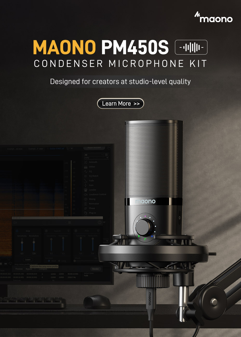 Maono PM450S USB Condenser Microphone Studio Mic Recording Mic with ...