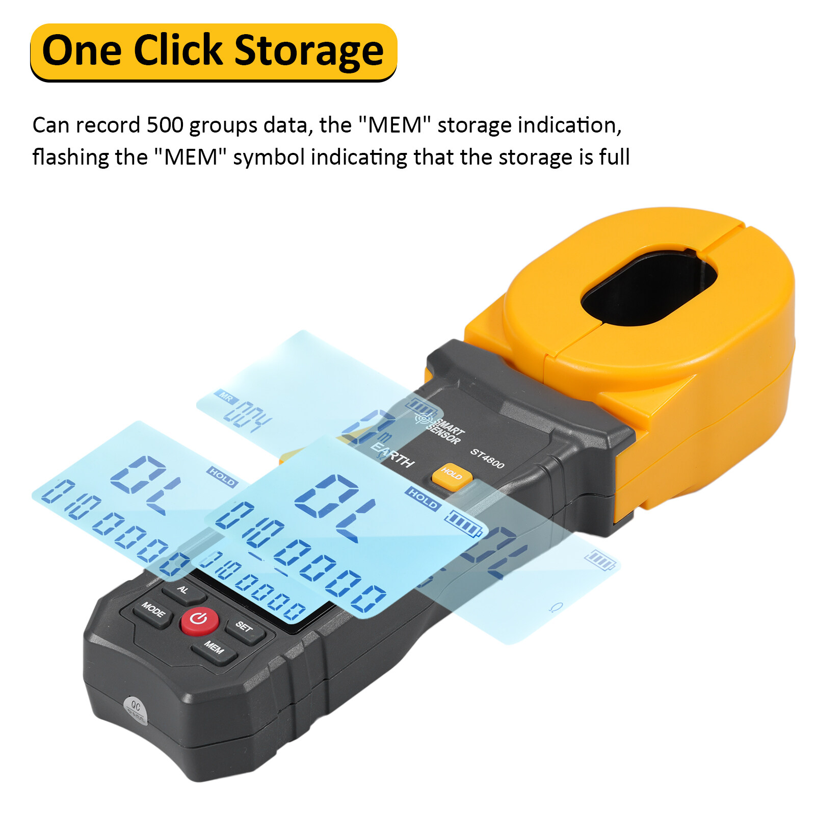 SMART SENSOR Ground Earth Resistance Tester Multifunction Digital Clamp ...