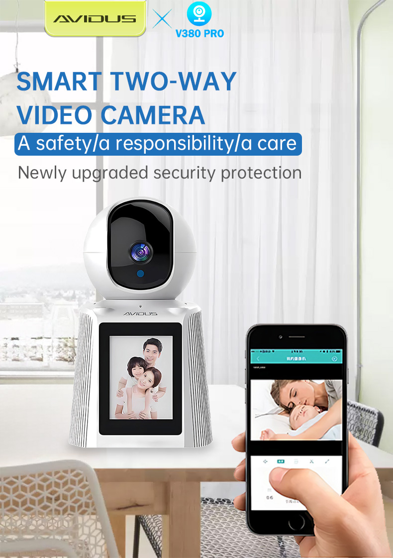 V380 PRO 2MP CCTV Camera With Display Screen Use Video Calling Camera ...