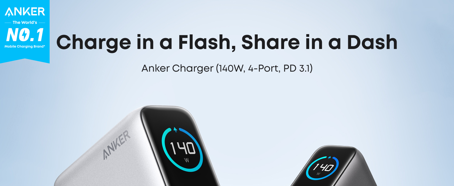 Anker Zolo B2697 Charger, 140W USB C Charger, 4-Port GaN USB Charger ...
