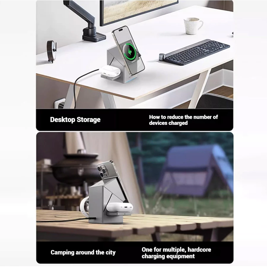 MAXCO MW11 Qi2 3-in-1 Touch Rotary wireless Charger 15W fast charging ...