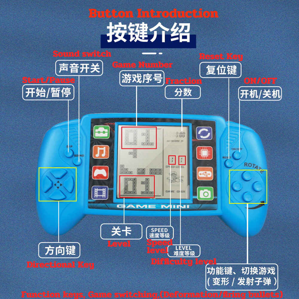 iBliver Retro Big Screen Brick Game Console 9999 in 1 Tank/Racing ...