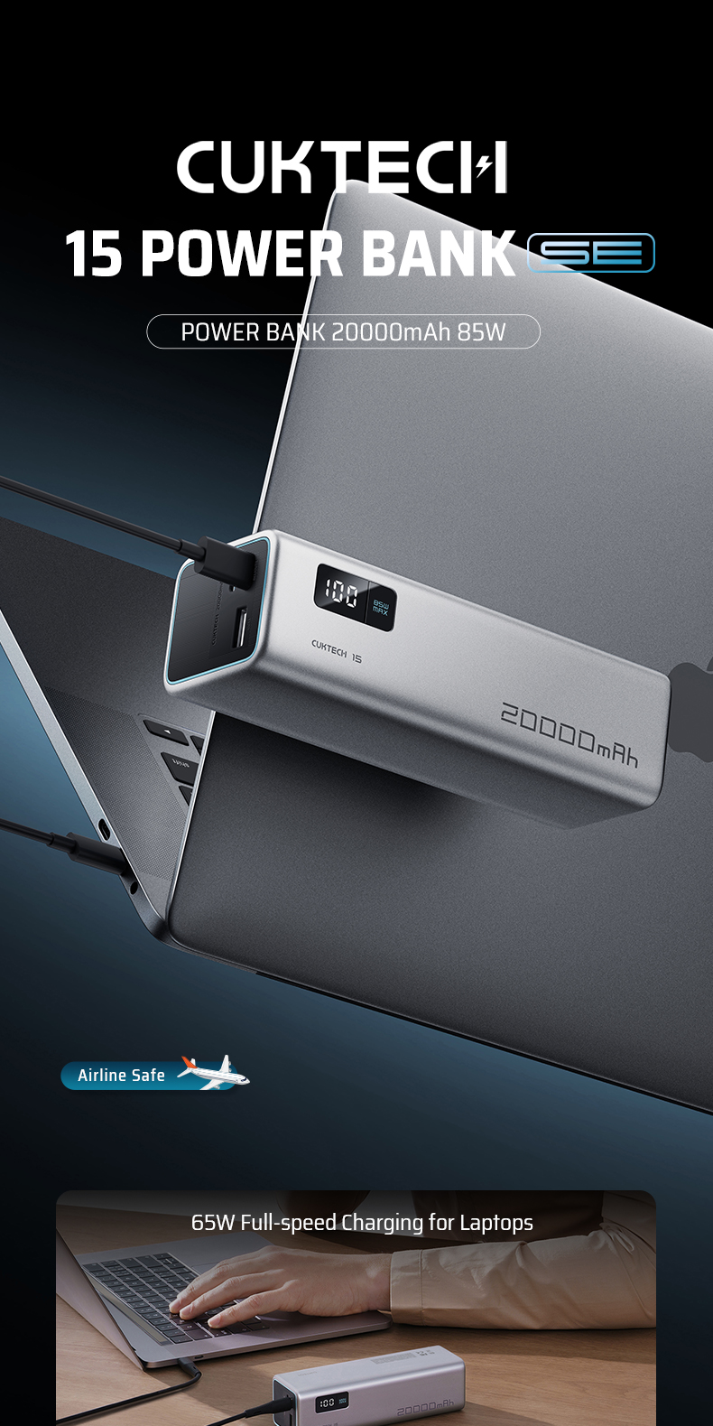 【CCC Certification Option 】 CUKTECH 85W Max Fast Charging 20000mAh ...