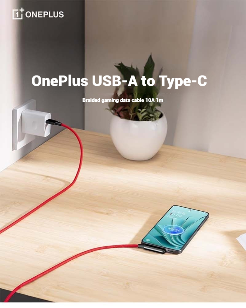 OnePlus DL157 USB-A to Type-C braided game data cable 10A 1 meter bend ...