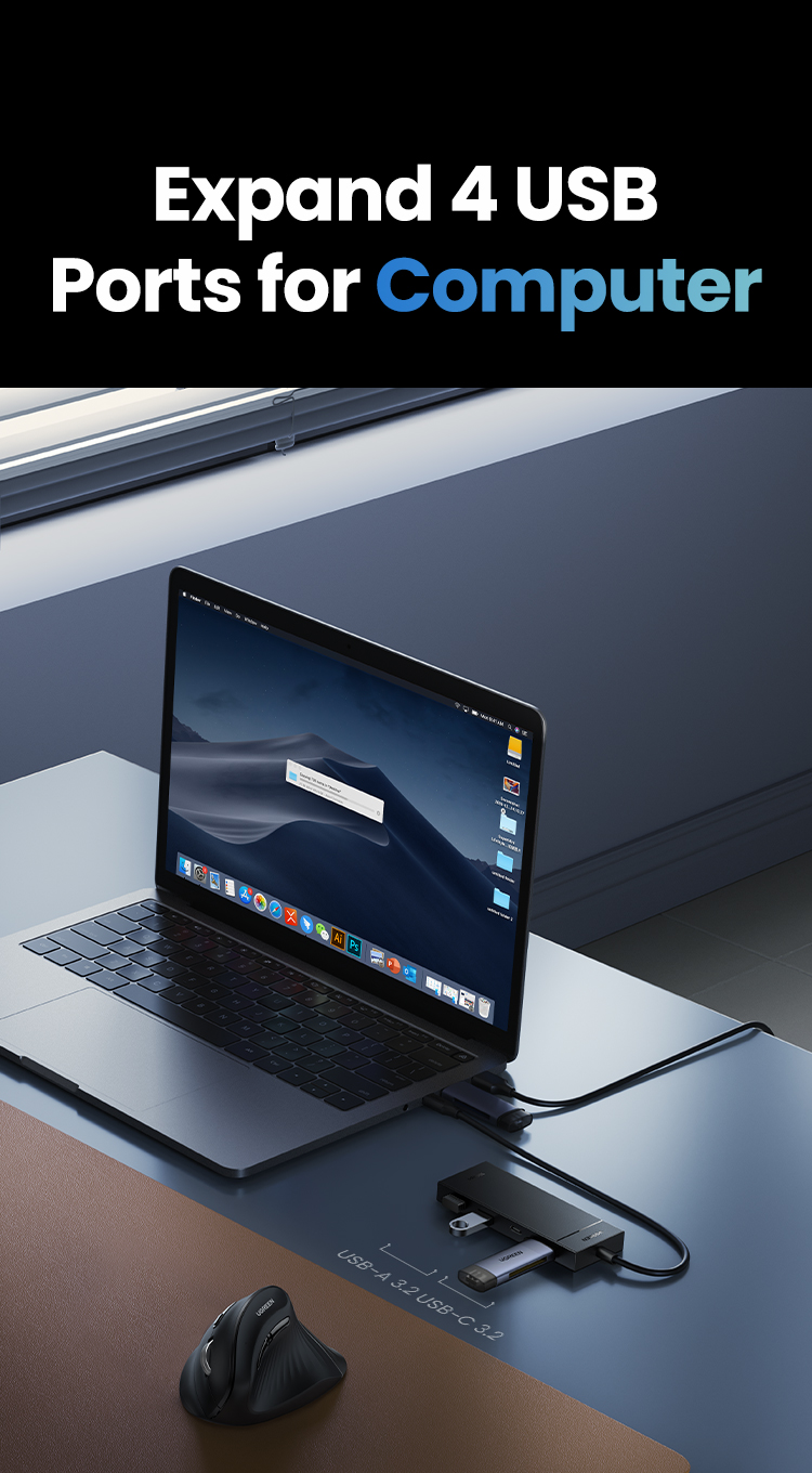 UGREEN USB C Hub 10Gbps 4 in 1 USB 3.2 Adapter with 4 USB-C 3.2, 4 Ports USB C Splitter Extender ...