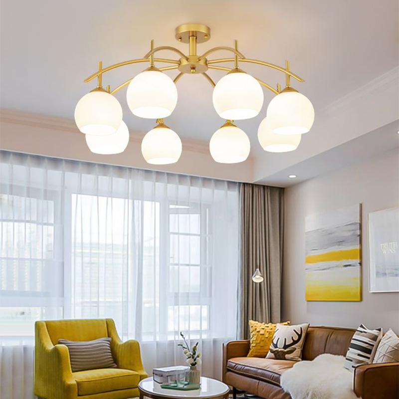 American-style Glass Ball LED Bulb Light Chandelier Ceiling Light 6 ...