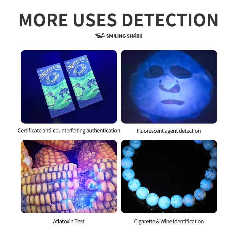SMILING SHARK LED Pen Light Flashlight 3in1 Laser Pointer 365nm UVLight ...