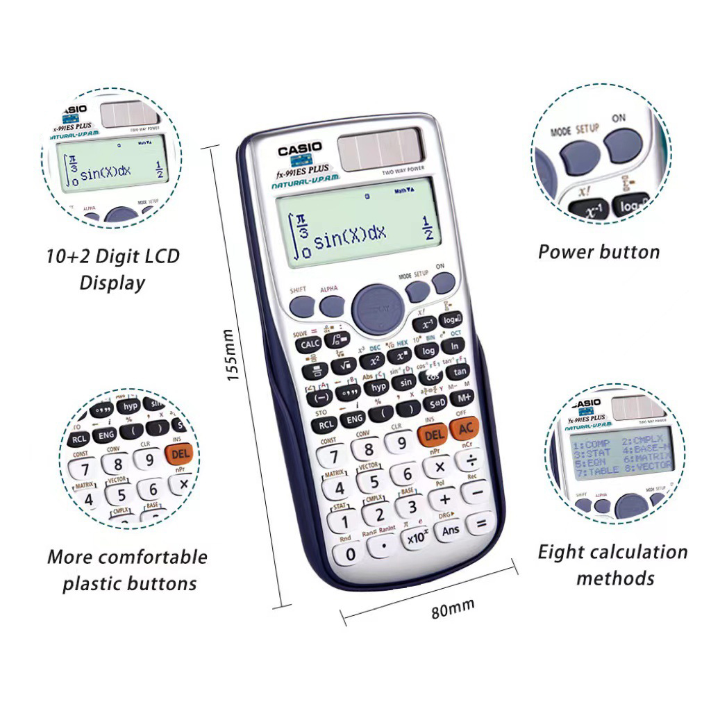 Casio FX-991eS PLUS is a scientific function calculator for middle and ...