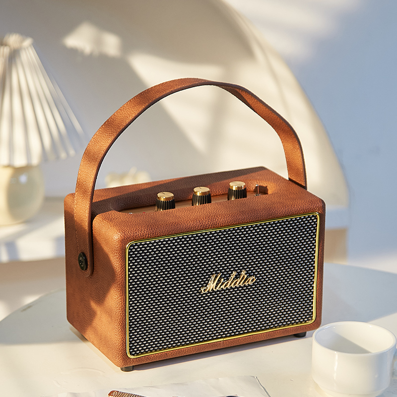 Middix Outdoor Wireless Speaker Vintage Wooden Player Built-in Battery ...