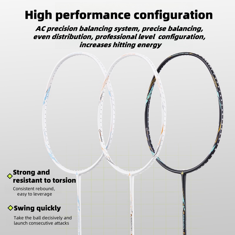 Kawasaki Badminton Racket PASSION P37/P38 18-30LBS Graphite For ...