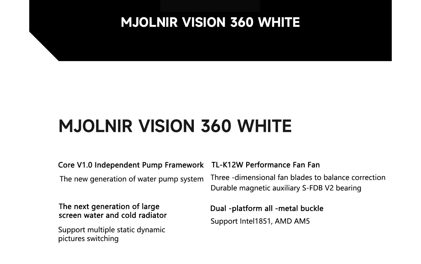 Thermalright MJOLNIR VISION 360 ARGB water cooling radiator 3.5-inch ...