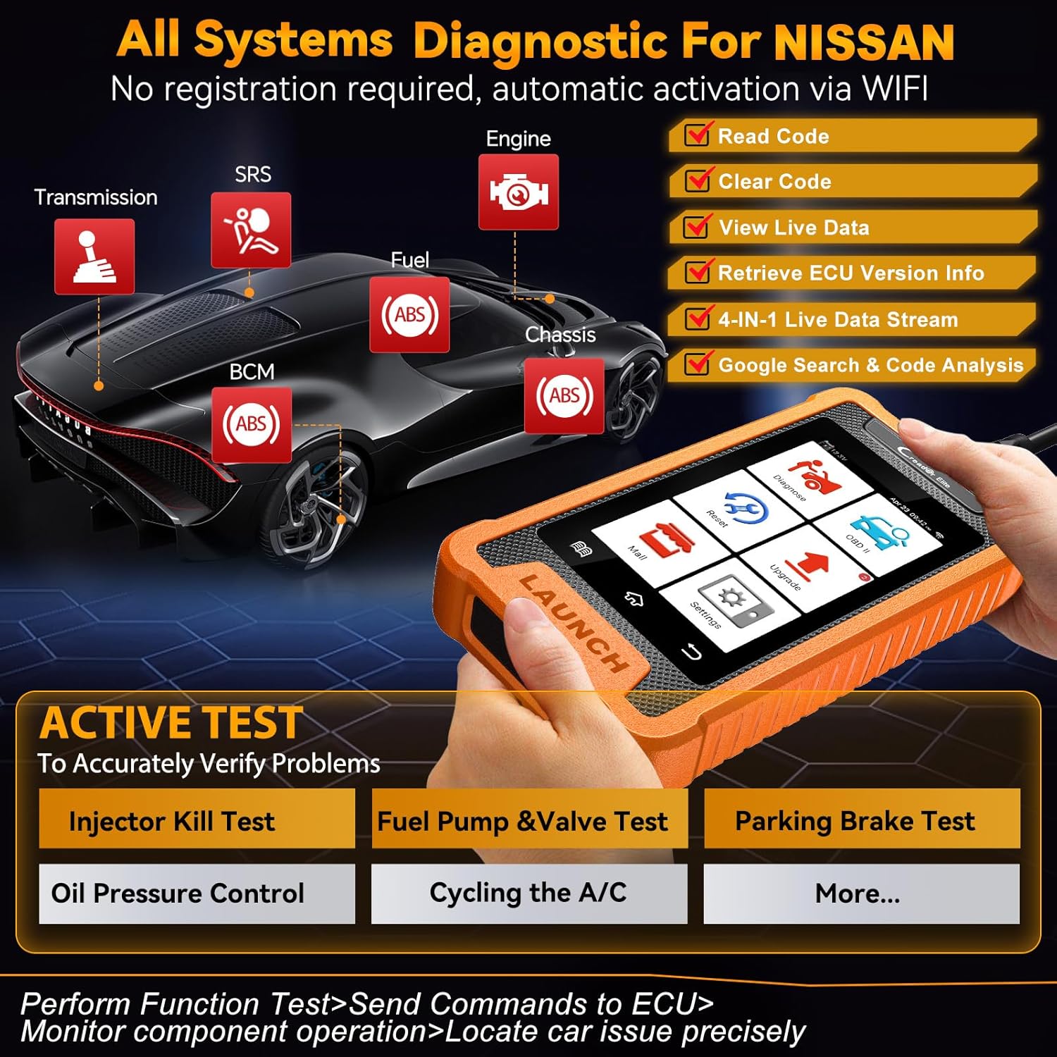 2025 Elite Launch X431 Full System Bi-Directional Scanner for Nissan ...