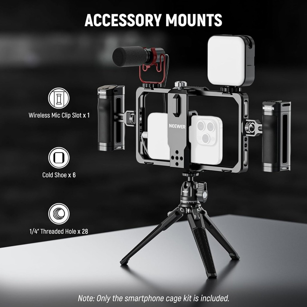 NEEWER Universal Phone Cage Video Rig with Bluetooth Shutter Side ...