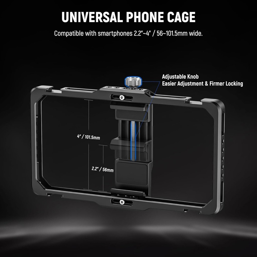 NEEWER Universal Phone Cage Video Rig with Bluetooth Shutter Side ...