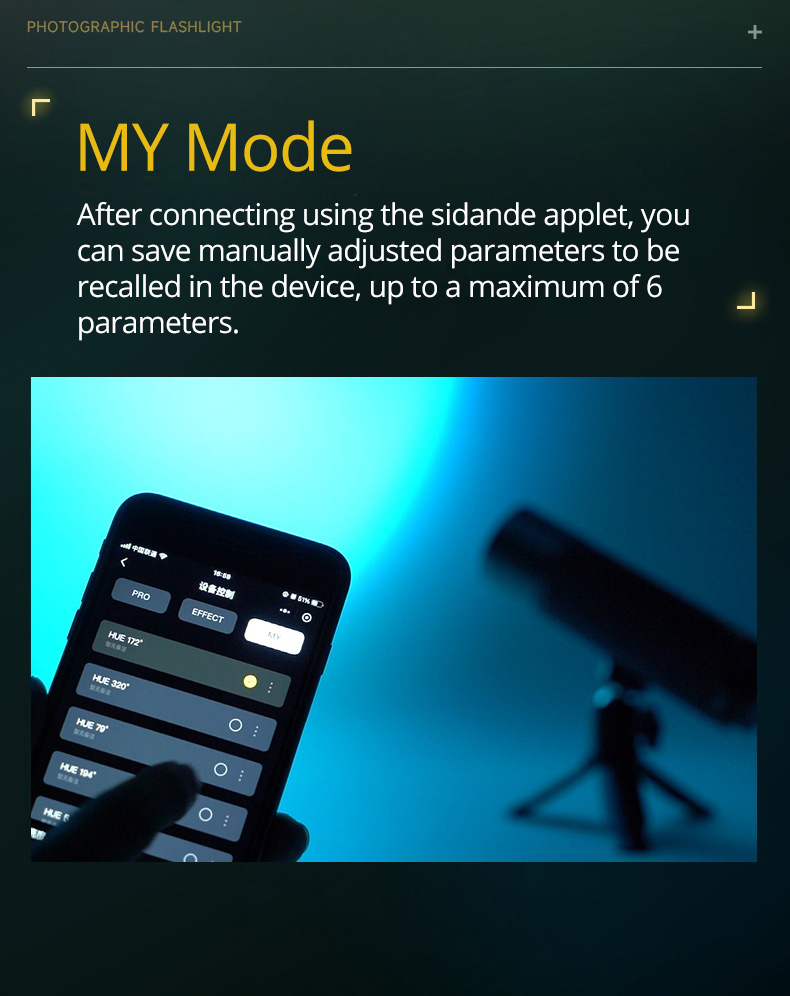 SIDANDE-RGB PRO Flashlight 12W, 3500-7000k Built-in 9000mAh Battery 150 ...