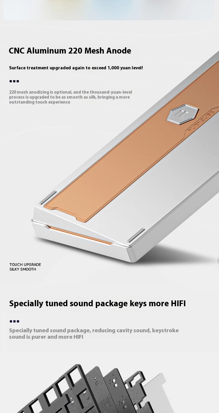 FURYCUBE GT80 Aluminum Wireless Mechanical Keyboard 75% Hot swappable ...