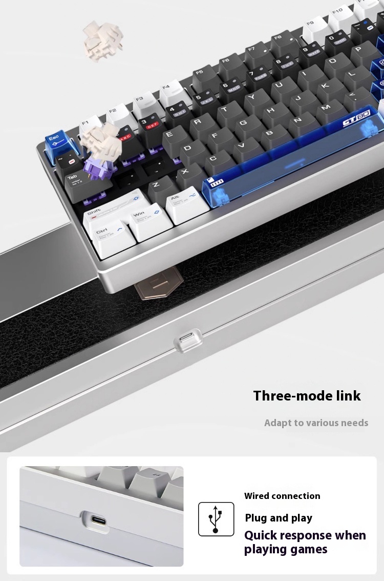 FURYCUBE GT80 Aluminum Wireless Mechanical Keyboard 75% Hot swappable ...