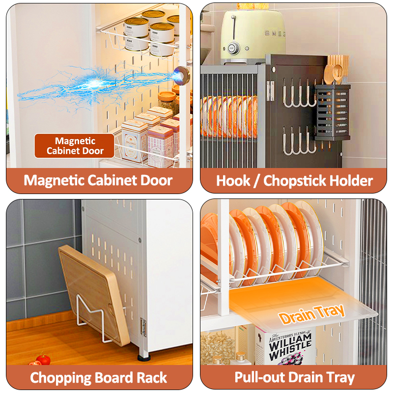 iSPECLE Dish Rack Organizer With Cover, Kitchen Cabinet Organizer ...
