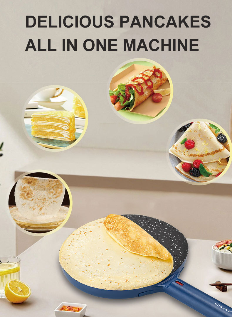 SOKANY Handheld Electric Crepe Maker Non-stick Pancake Machine Baking ...