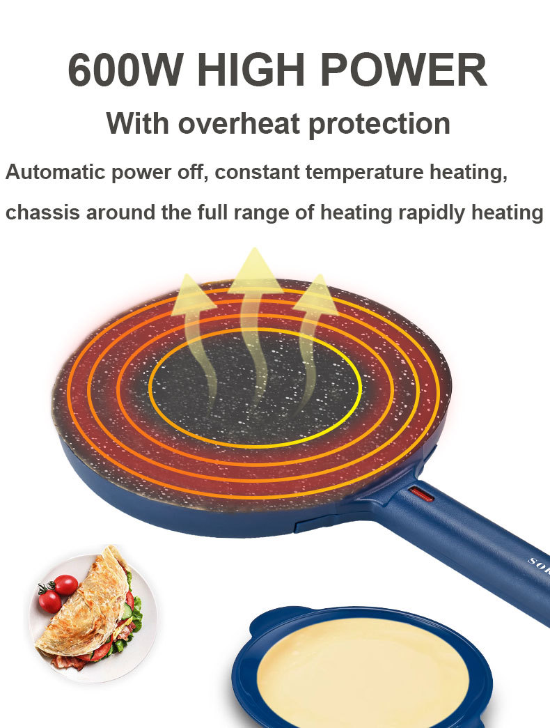 SOKANY Handheld Electric Crepe Maker Non-stick Pancake Machine Baking ...