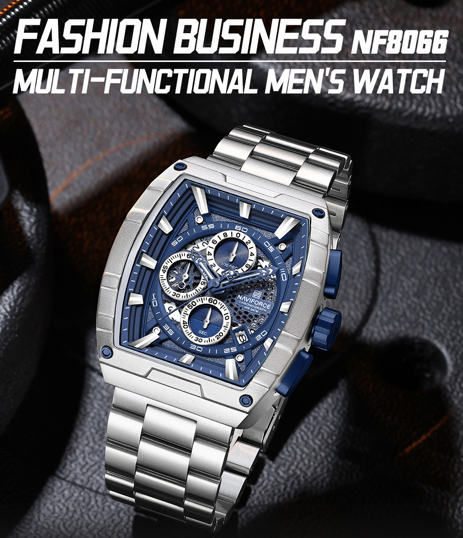NAVIFORCE 8066 Stylish Willow Studded Multi-Layered Multi-Dial Design ...