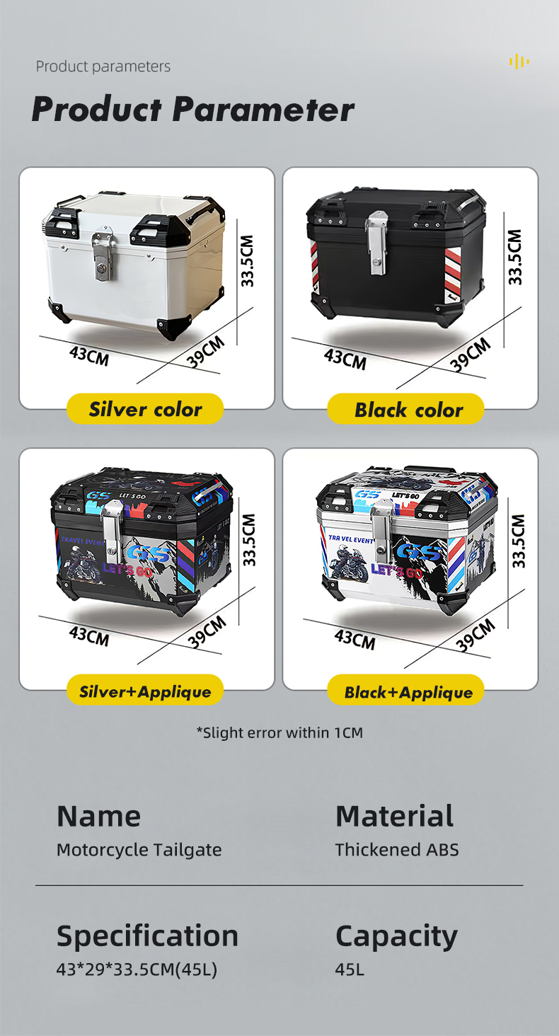 SOARFLY Aluminium Stainless Steel Lock ABS Top Box - Black (45L/38L/36L) | Shopee Philippines