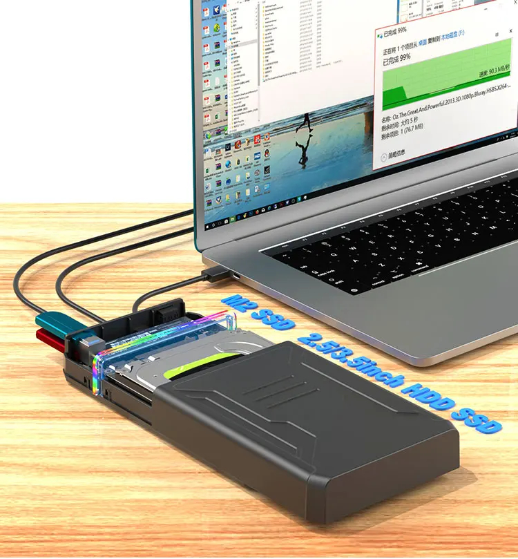 M2 NVMe SSD Enclosure 2.5/3.5 inch HDD Case USB3.0 Hard Drive Enclosure ...