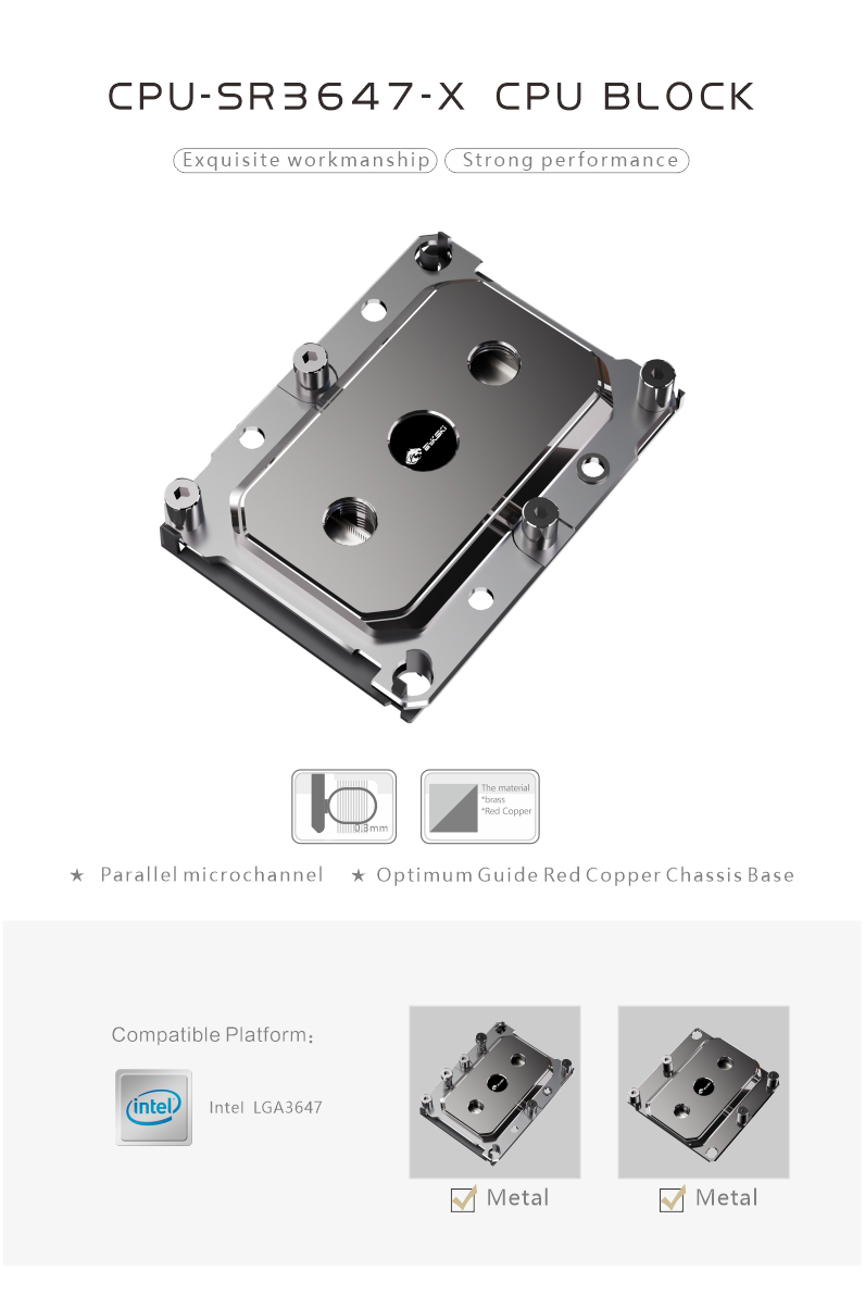 Bykski CPU Water Block Use for INTEL LGA3647 Server AI Cloud Computing ...