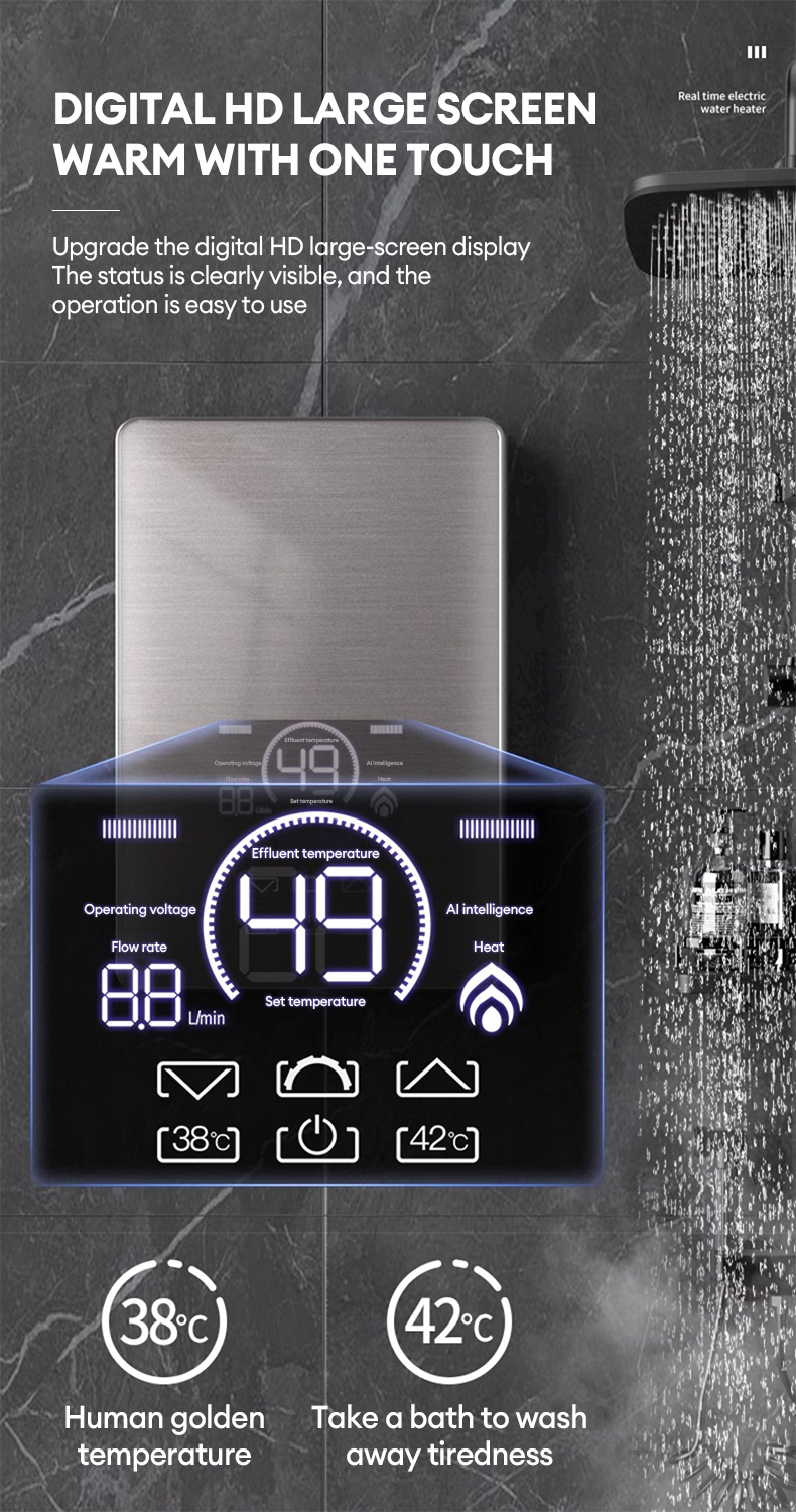 KEVE White Instant Water Heater for Shower Hot Water Heater Electric ...