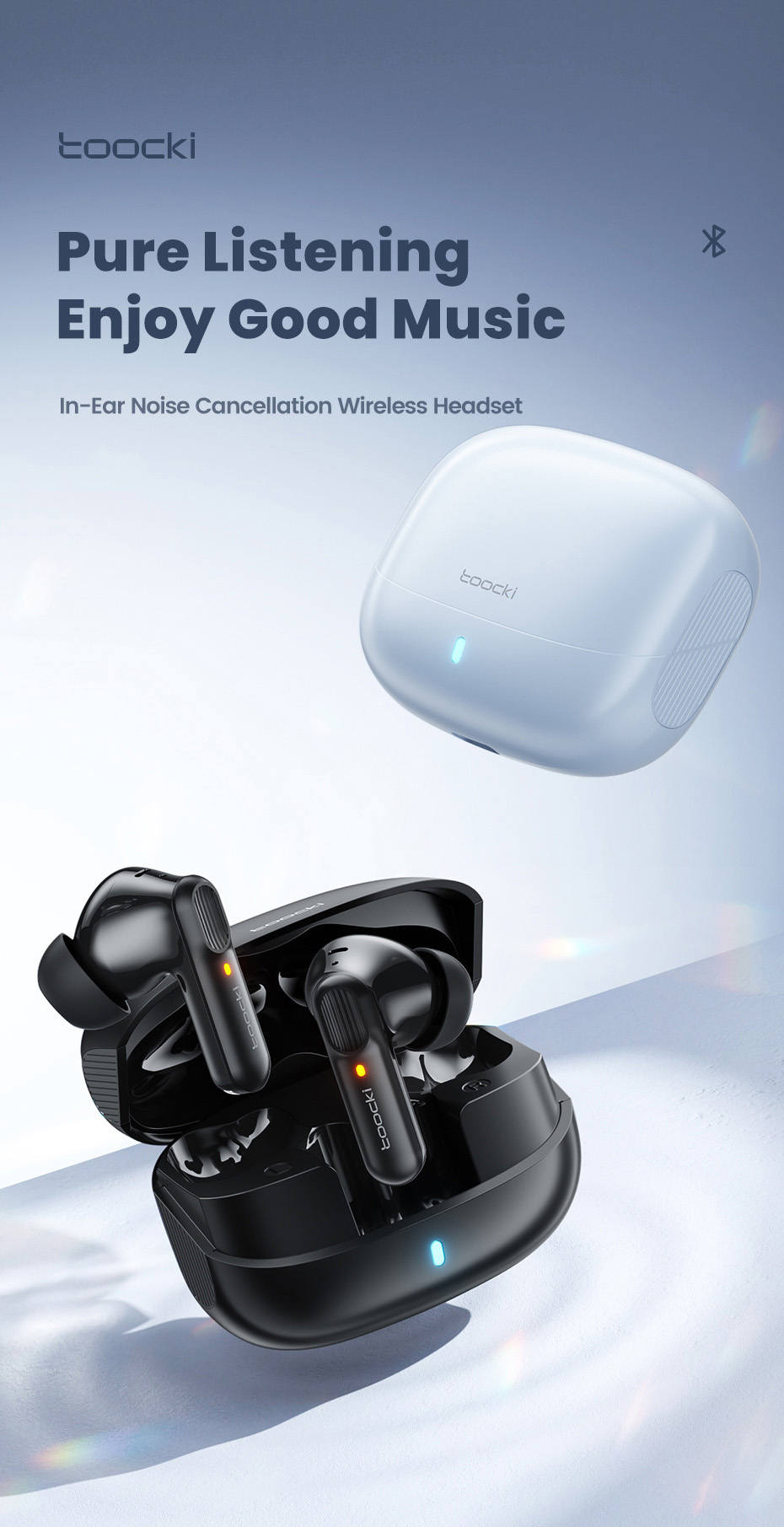 Toocki Bluetooth 5.4 ANC Headphone Dual Noise Cancellation Waterproof ...