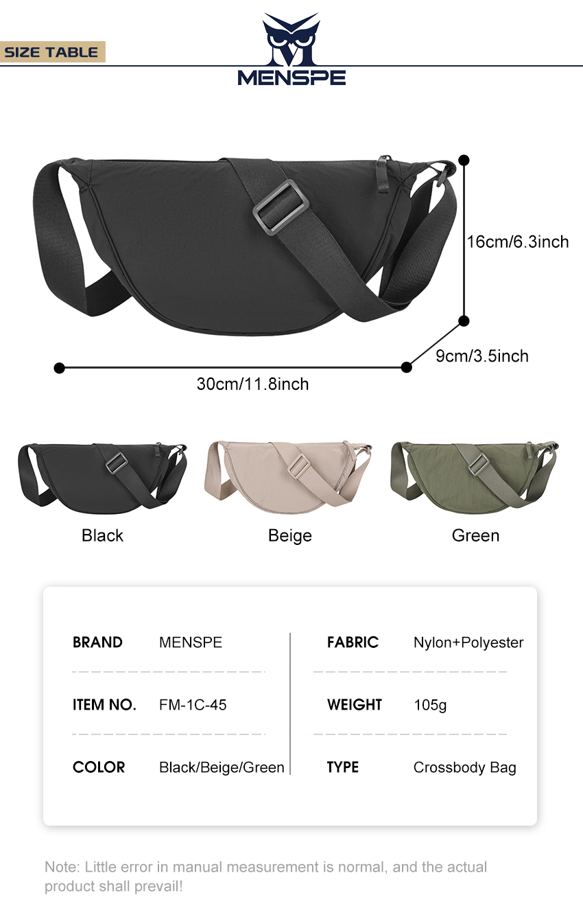 MENSPE Bag Shoulder Bag Dumpling Bag Sling Bag Large Capacity Bag ...