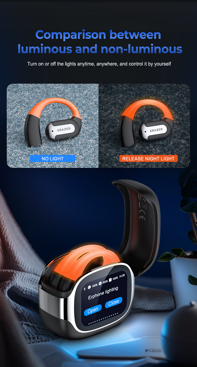 Lenovo ERAZER XF32 Al Smart Real-Time Translation Wireless Earphones Bluetooth 5.4 With LED ...