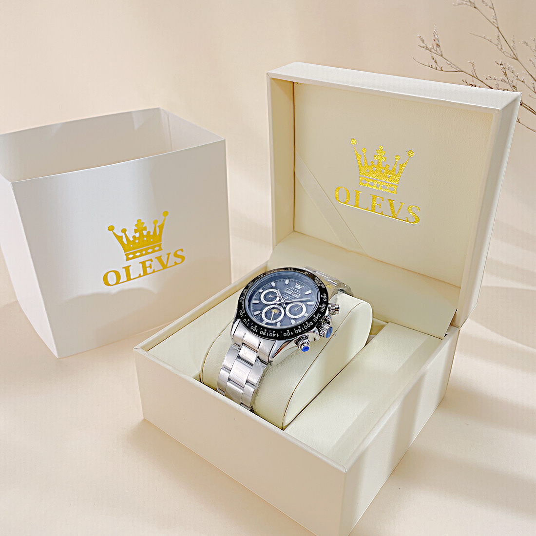OLEVS Cream White Watch Storage Box For Gift | Shopee Philippines