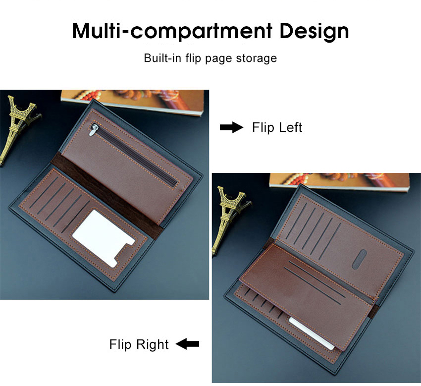 MENSPE Wallet Men Wallets Fashion Long Short Wallet PU Leather Long ...