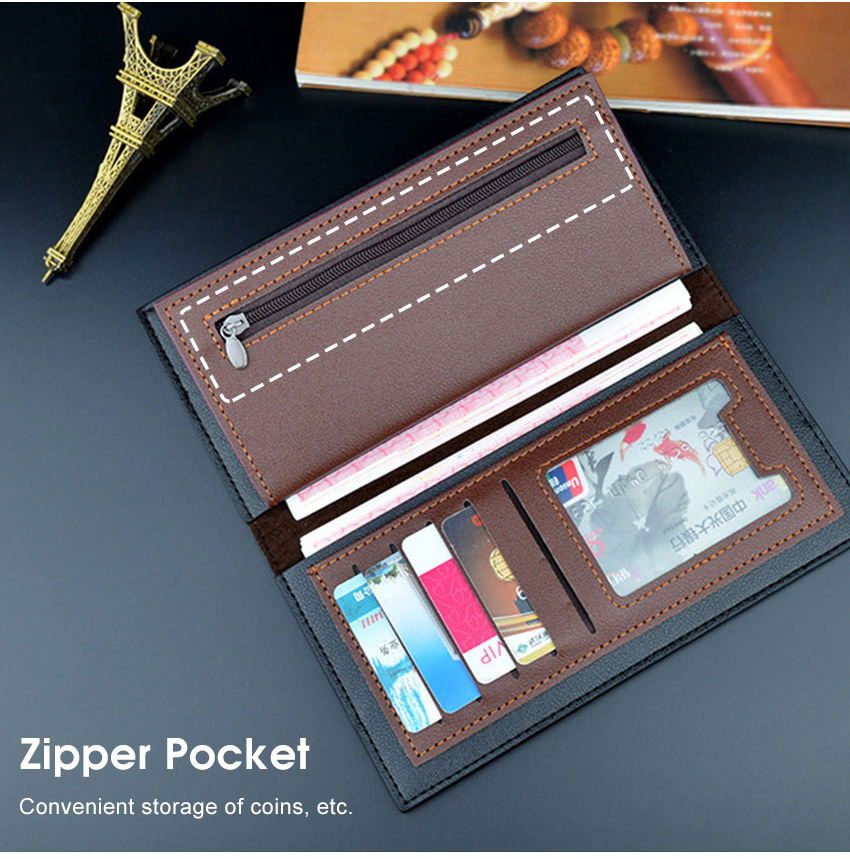 MENSPE Wallet Men Wallets Fashion Long Short Wallet PU Leather Long ...
