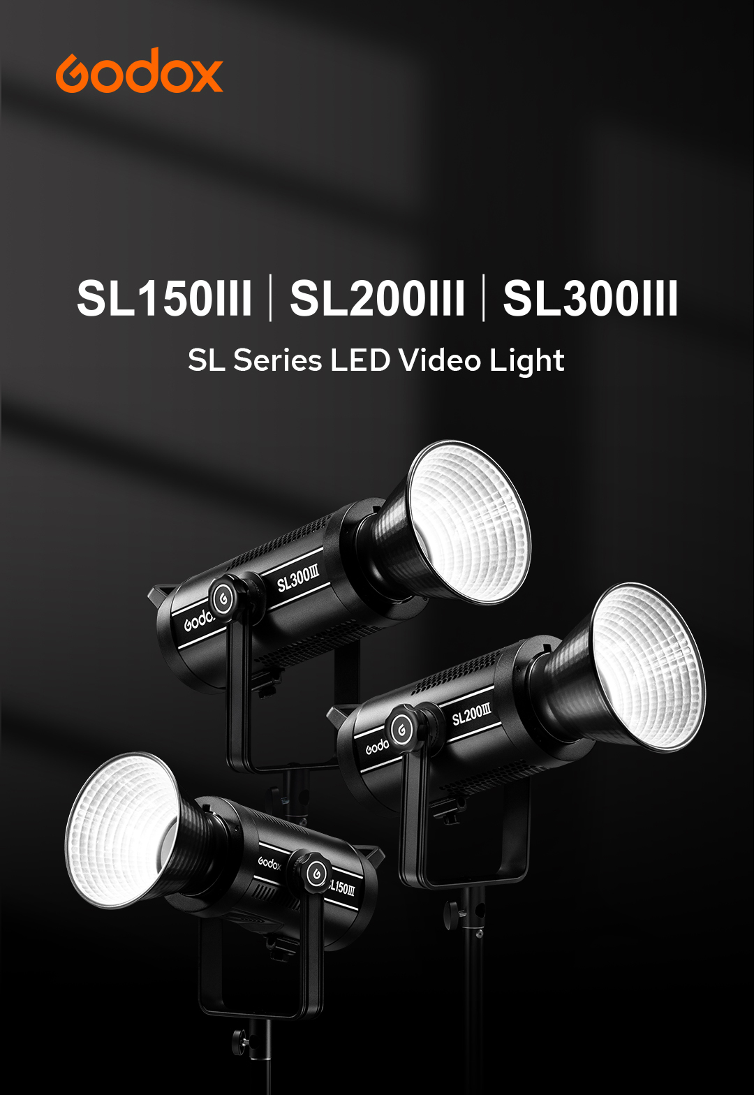 Godox SL200III SL-200W III LED Video Light 200W Bowens Mount Daylight Balanced 5600K 2.4G ...