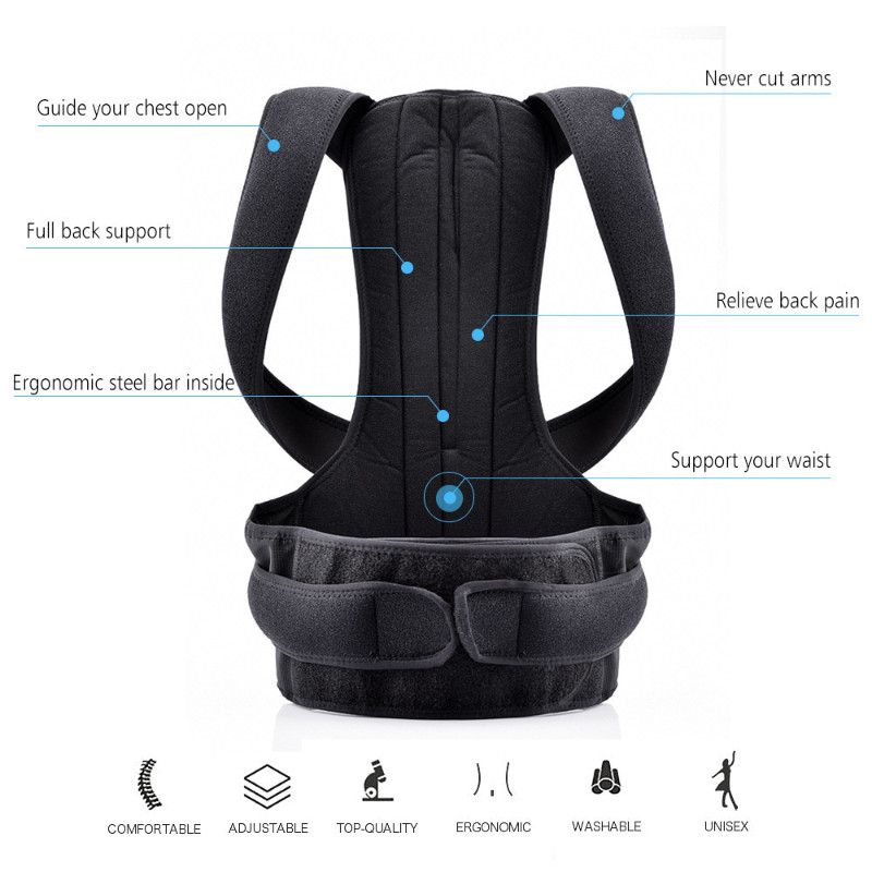 Upgrade Back Supporter Posture Corrector Strong Support Lumbar Spine ...