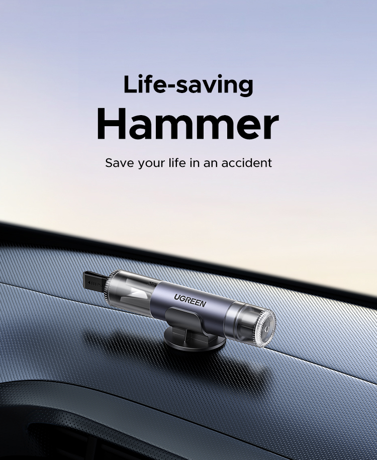 UGREEN 2-in-1 Car Safety Hammer Life-Saving Car Window Class Breaker ...