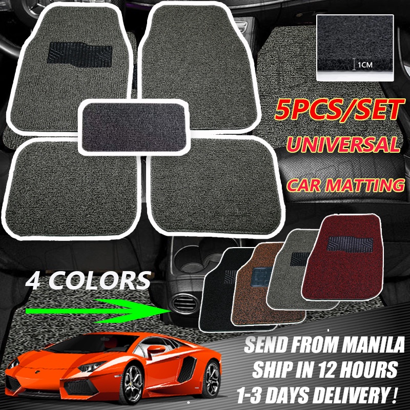 SOARFLY 5pcs/set Universal Car Mat Coil Spaghetti Matting Mat Car Floor ...