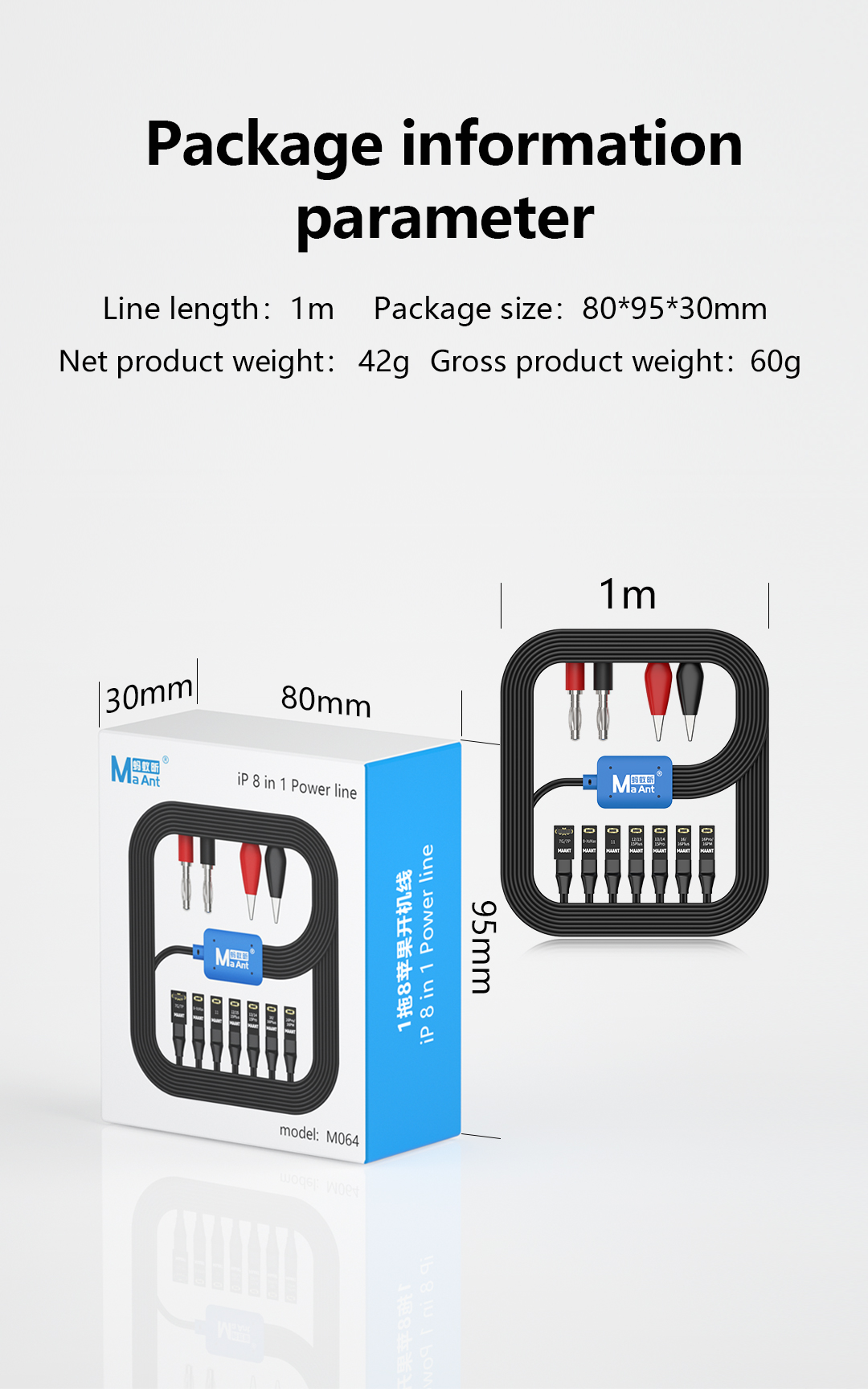 MaAnt M064 Power Boot Cadble Battery-free FPC Test Cable For iPhone 7 ...